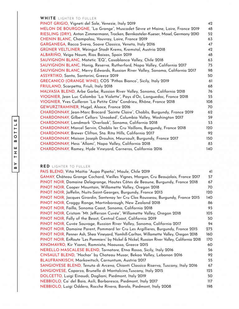 Menus | Etch Restaurant