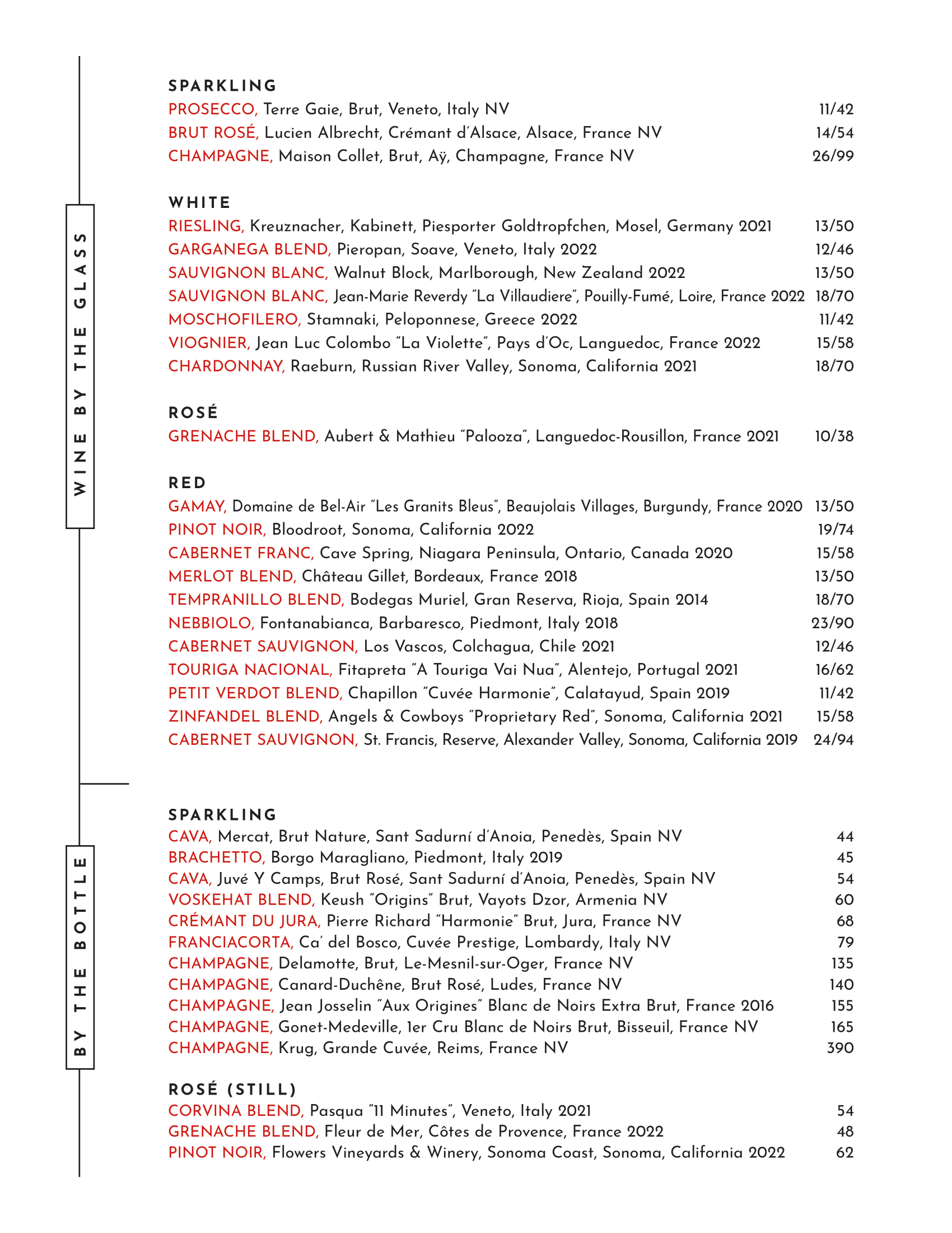 menus | etch restaurant