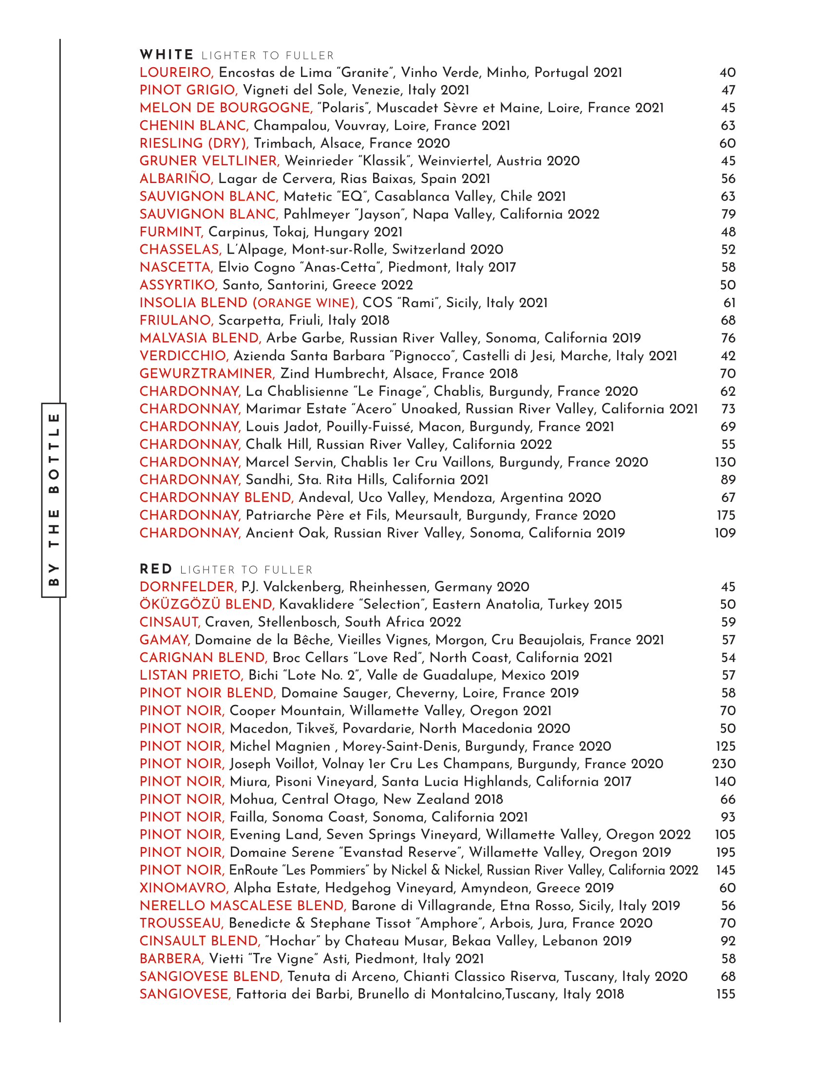 menus | etch restaurant